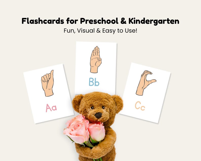 ASL Alphabet Flashcards A-Z | Printable Sign Language Cards | American ...