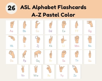 ASL Alphabet Flashcards A-Z | Printable Sign Language Cards ...