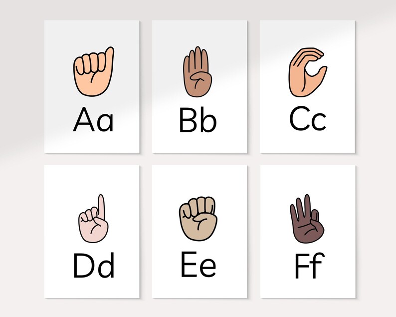 Pastel ASL Alphabet Flashcards | Sign Language Learning (PDF) - Etsy