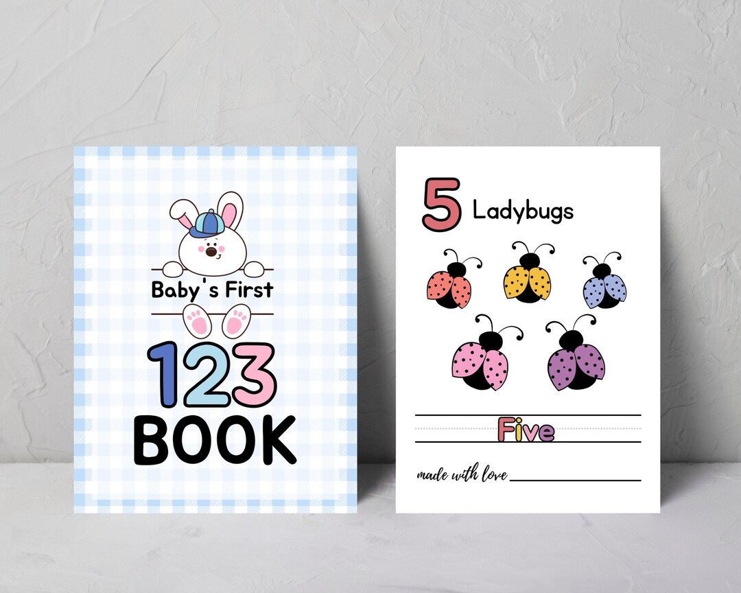 Baby's First 123 Number Book Printable – First Birthday Gift – Baby ...