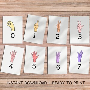 ASL Numbers Flashcards 0-10 | American Sign Language Counting Cards for ...