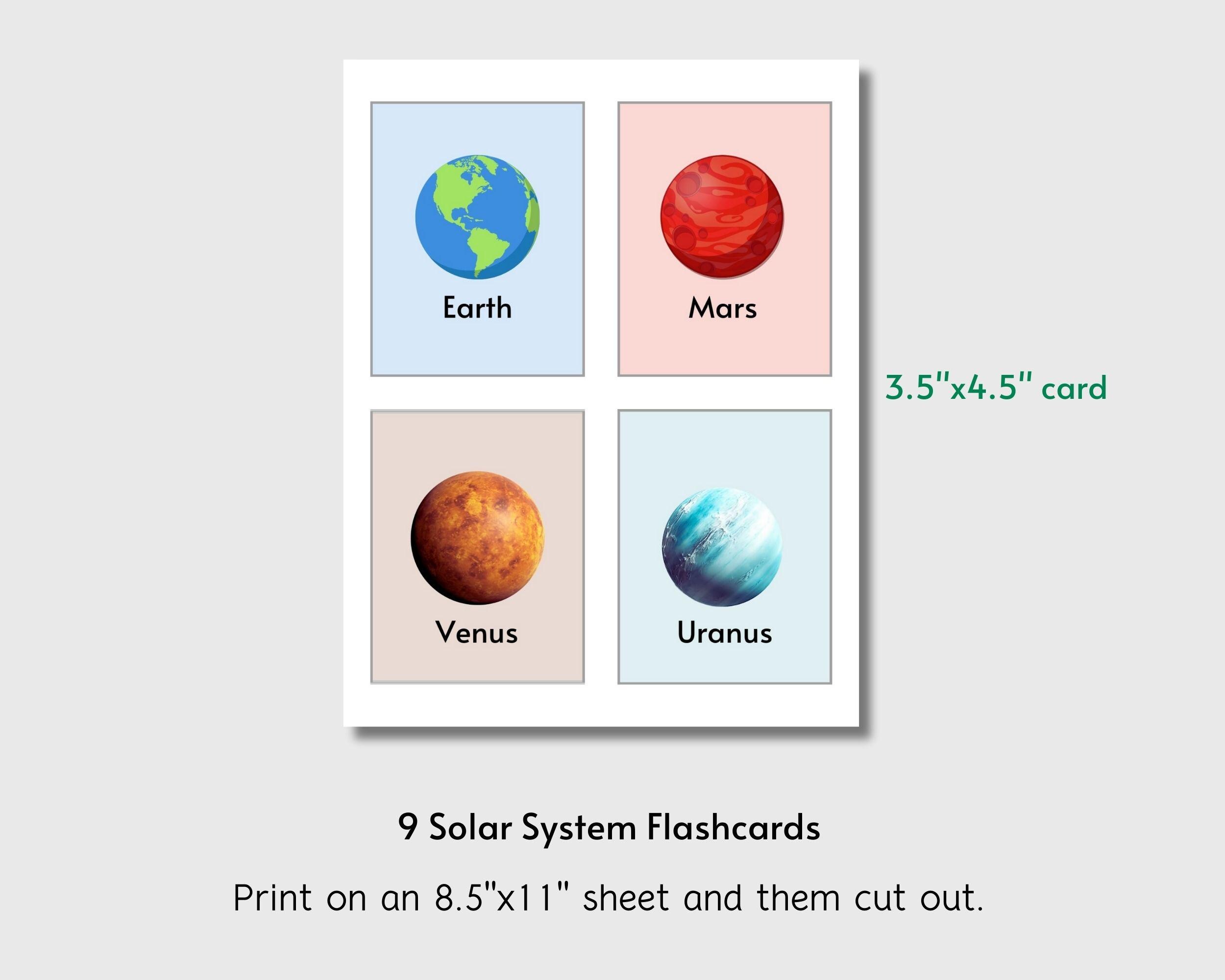Printable Planet Flash Cards – Solar System Learning Set in 3 Sizes ...
