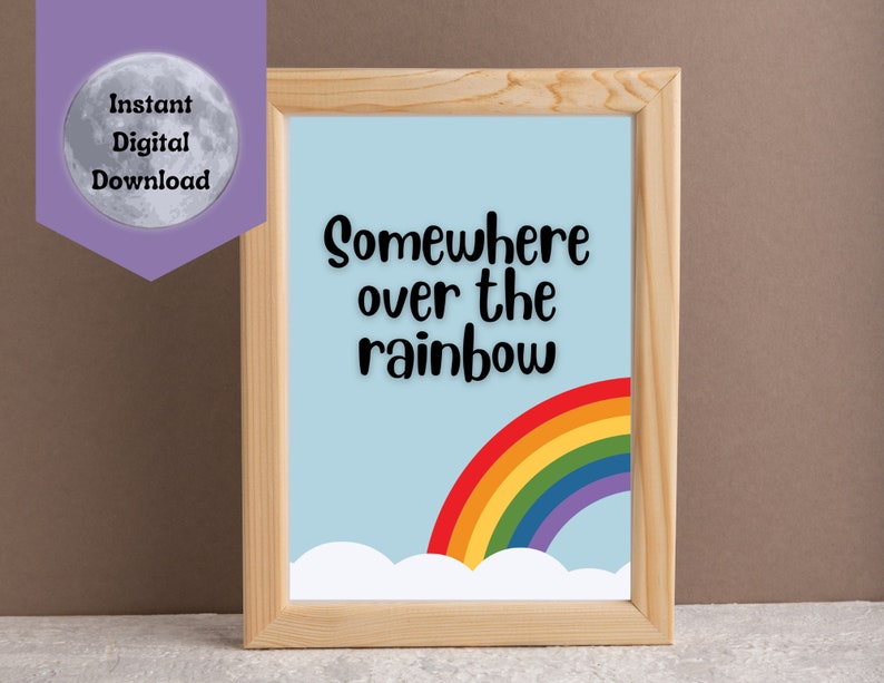 Somewhere Over the Rainbow Printable Wall Art - Etsy