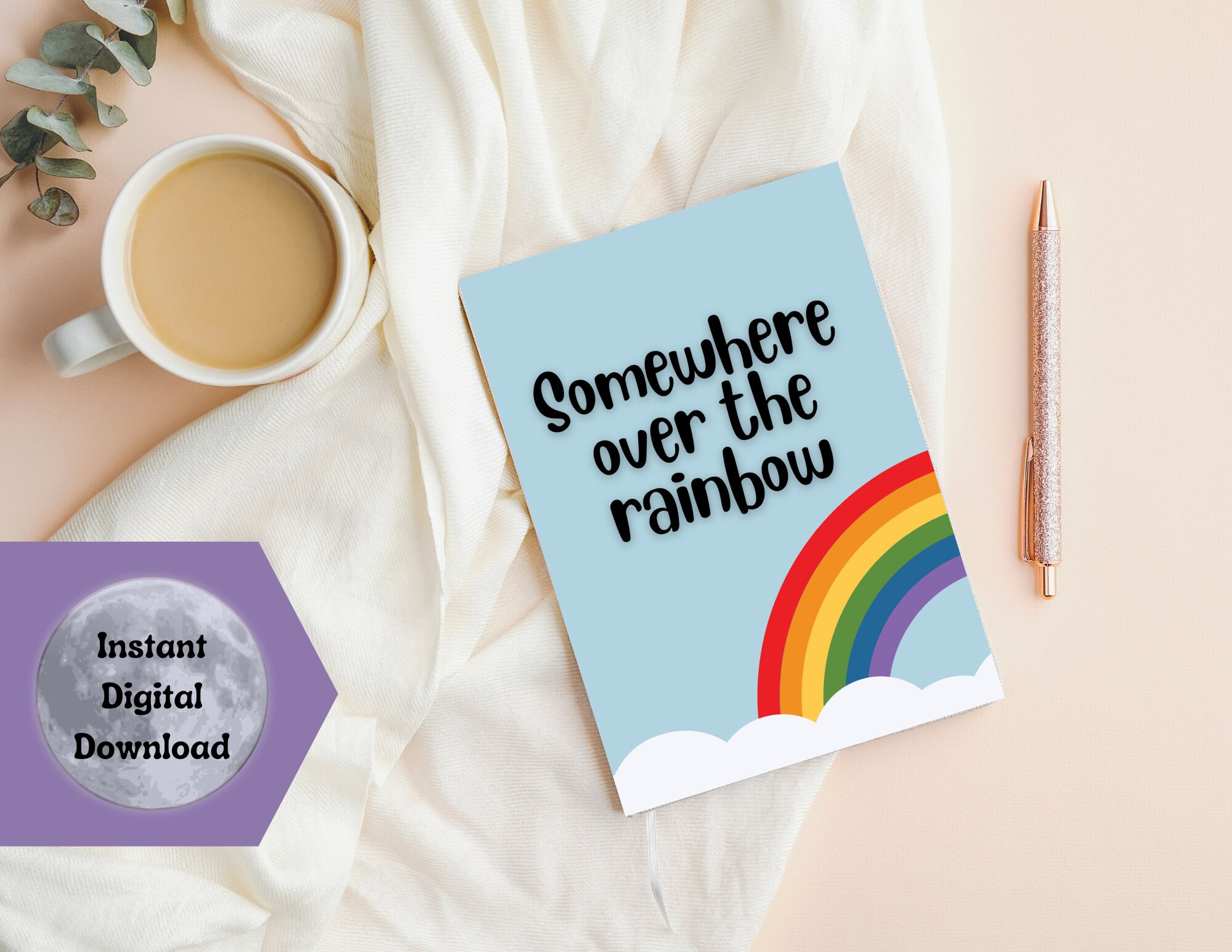 Somewhere Over the Rainbow Printable Wall Art - Etsy
