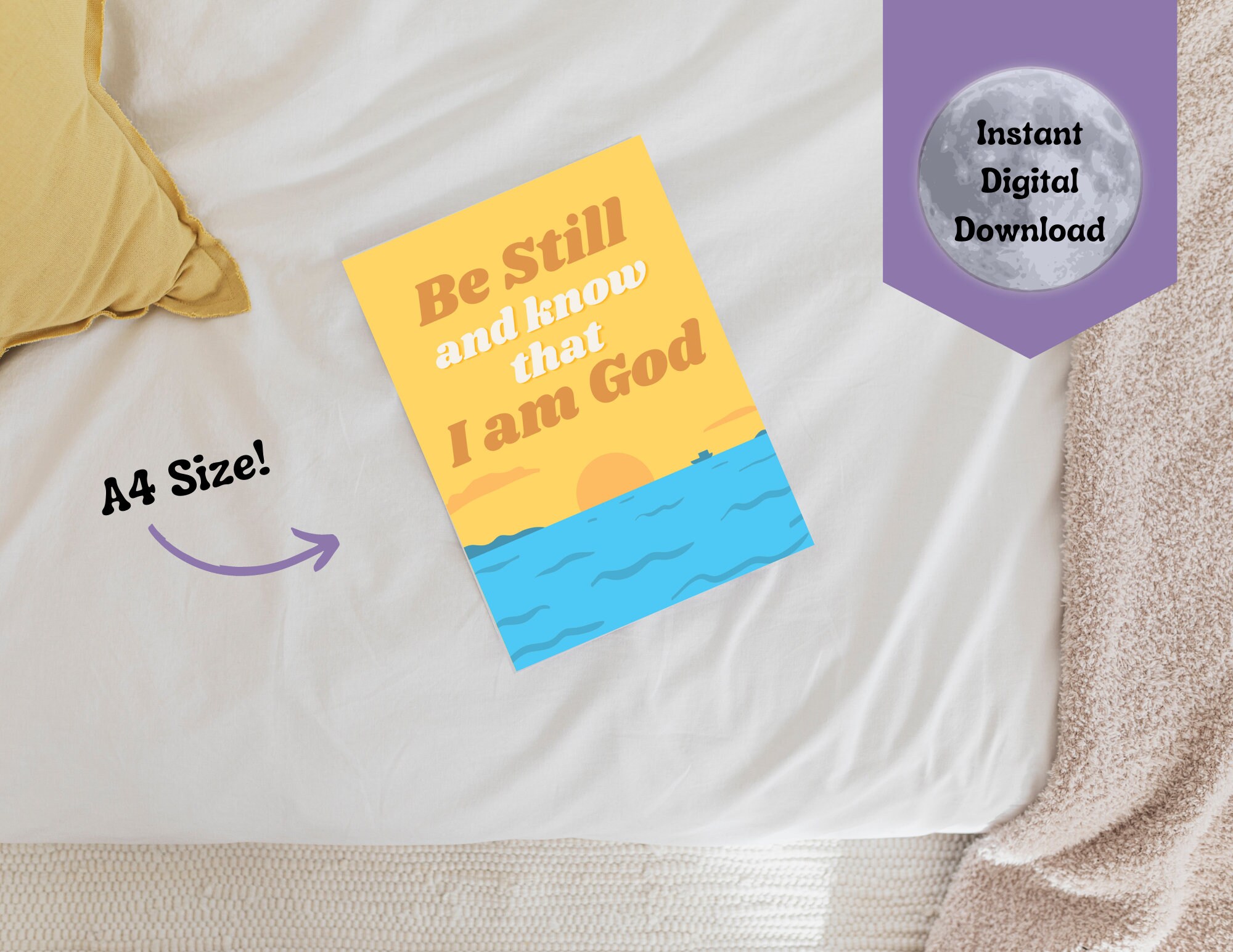 Be Still and Know That I Am God Poster, Christian Wall Art Home Decor ...