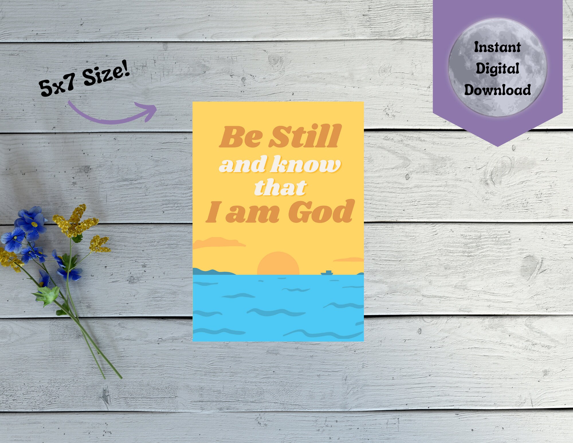 Be Still and Know That I Am God Poster, Christian Wall Art Home Decor ...