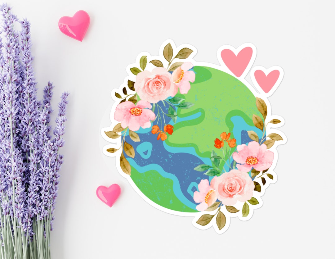 Love the Planet Earth Cute Recycle Vinyl Stickers - Etsy