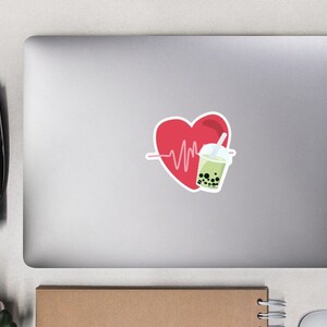 Boba Tea Heart Vinyl Stickers - Etsy