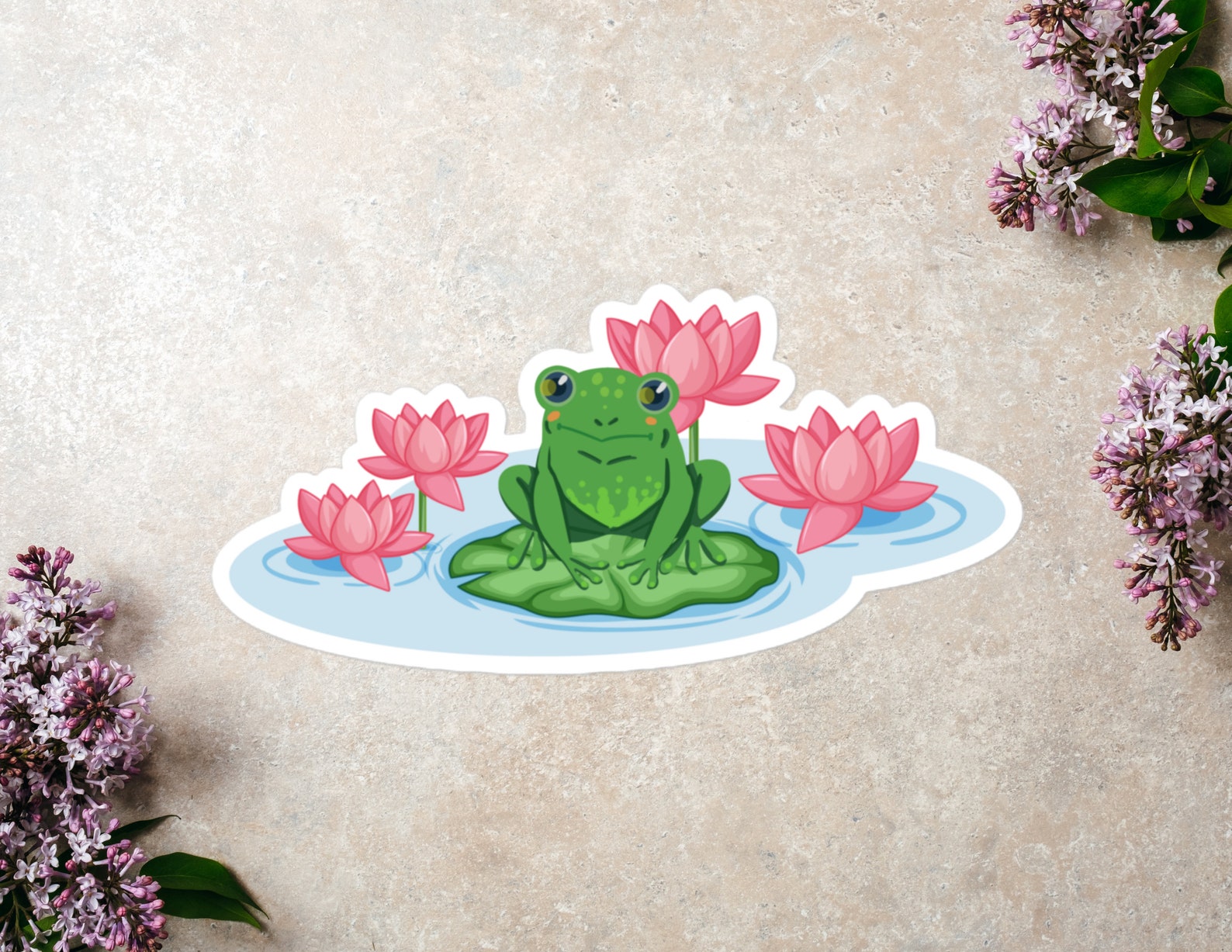 Cute Frog in Swamp Vinyl Stickers - Etsy