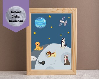 Moody Skeletons on the Moon Digital Print Wall Art - Etsy