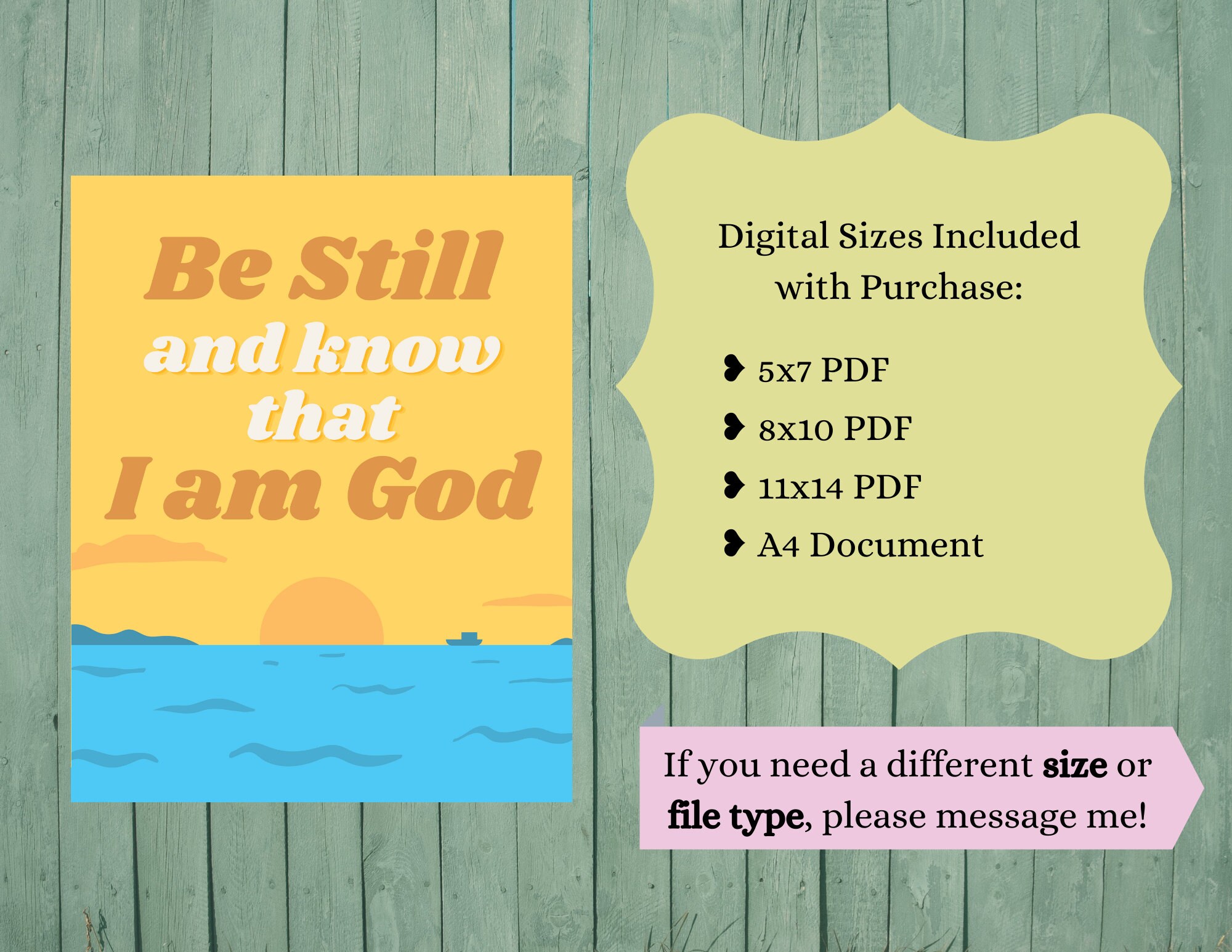 Be Still and Know That I Am God Poster, Christian Wall Art Home Decor ...