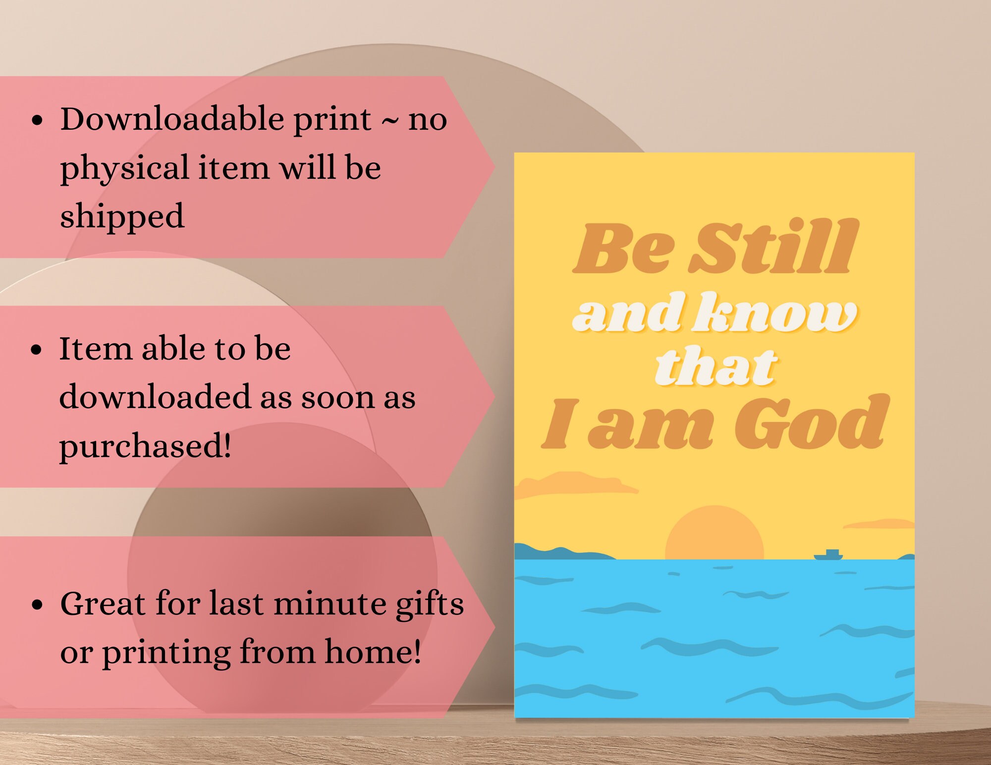 Be Still and Know That I Am God Poster, Christian Wall Art Home Decor ...