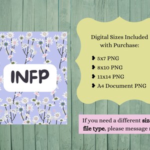 INFP Myers Briggs Floral Digital Print Wall Art for Home Decor - Etsy