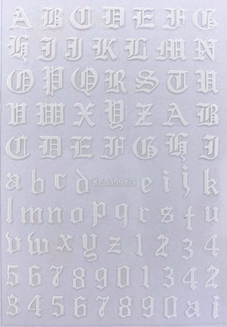 Old English Nail Decals - Etsy