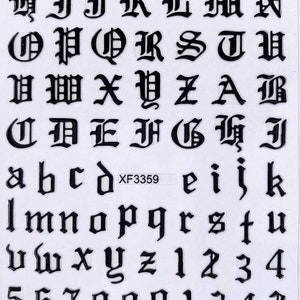 Old English Nail Decals - Etsy