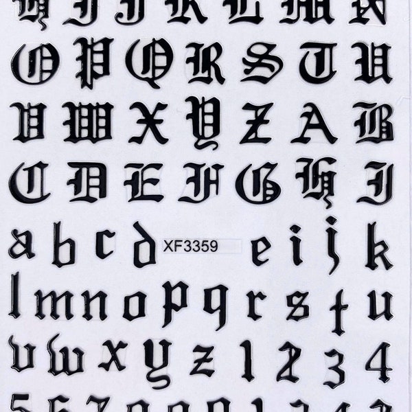 Old English Nail Decals - Etsy