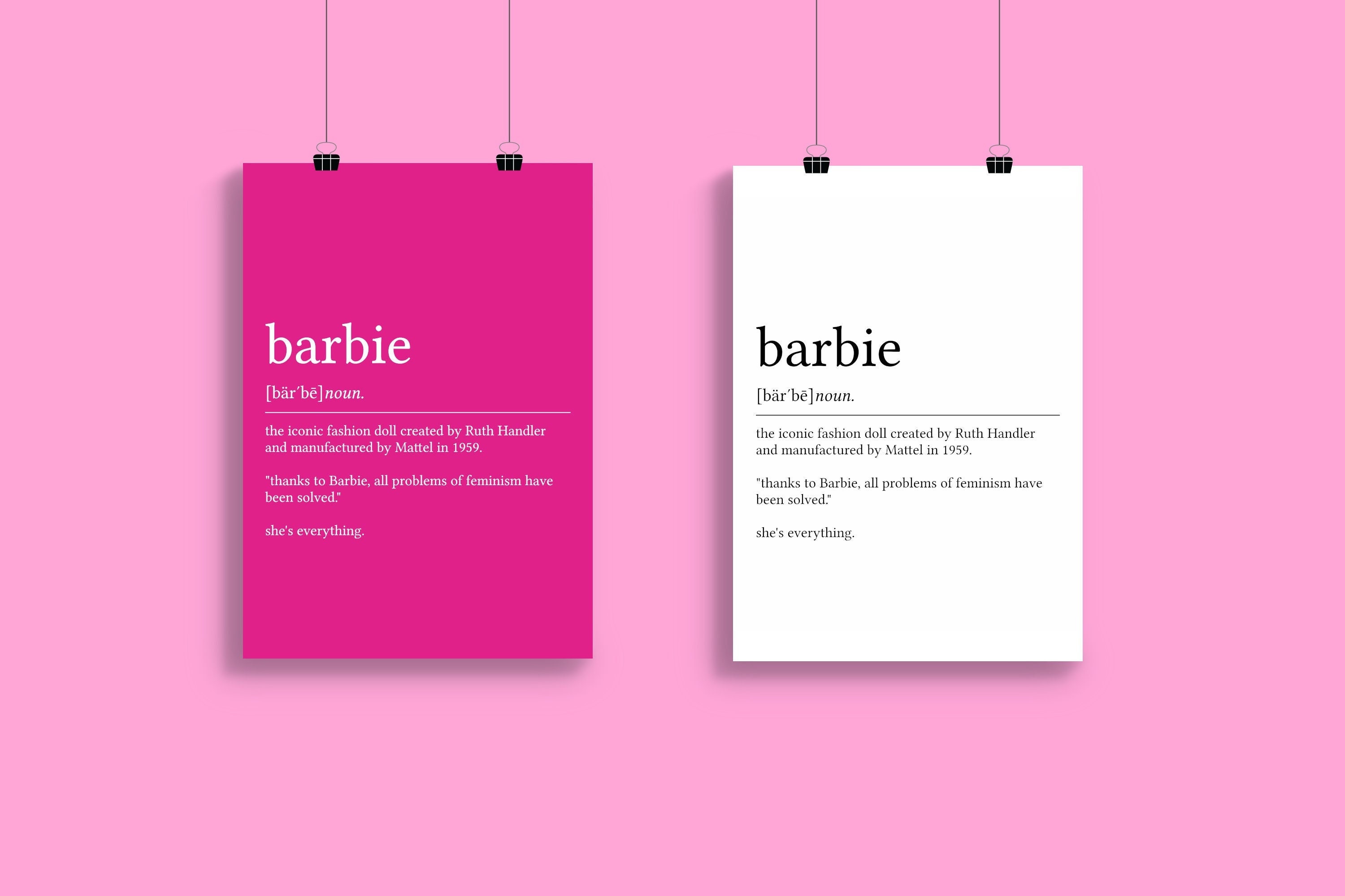 Barbie Definition Print, Wall Art, Digital File, House Decor, Artwork ...