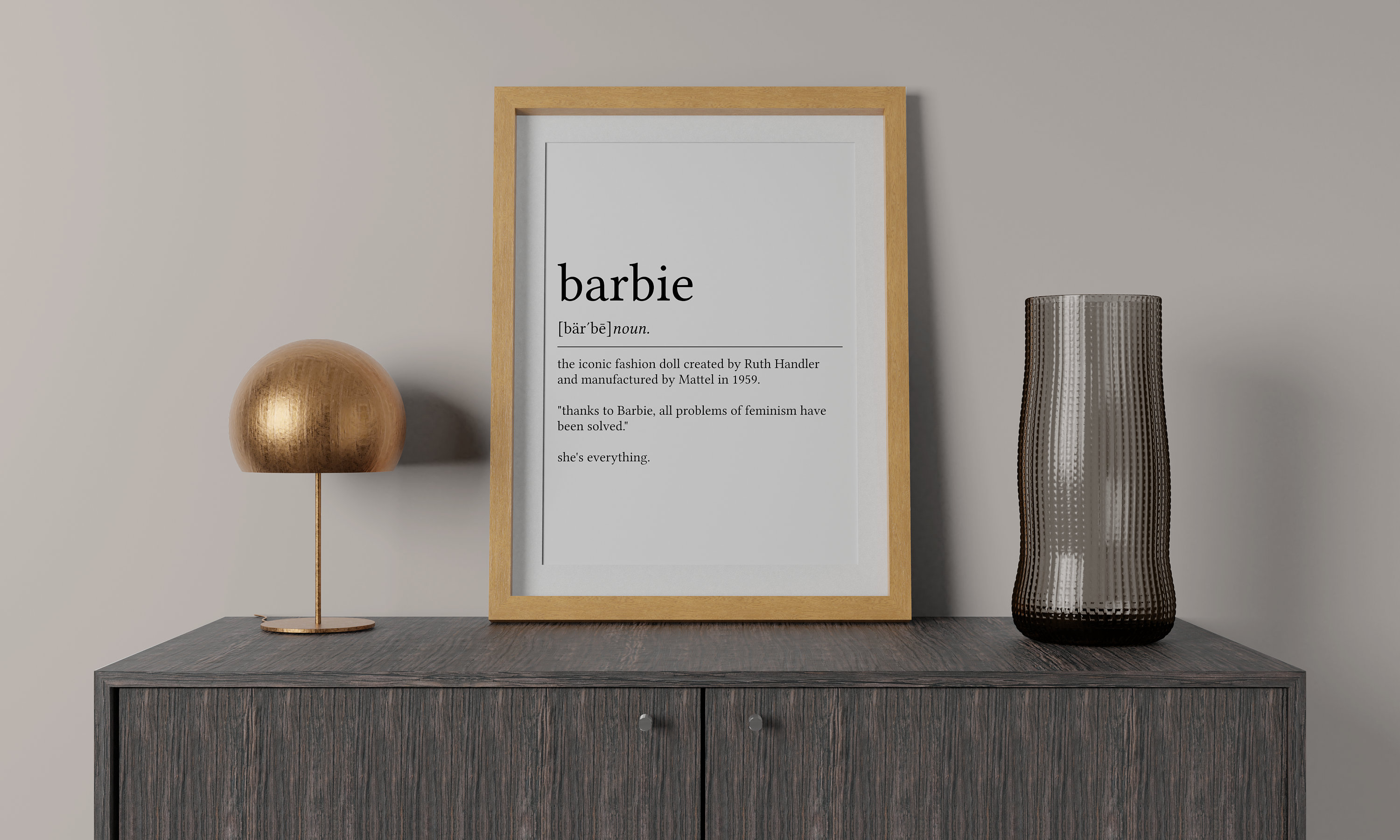Barbie Definition Print, Wall Art, Digital File, House Decor, Artwork ...