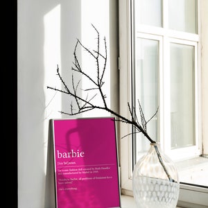 Barbie Definition Print, Wall Art, Digital File, House Decor, Artwork ...