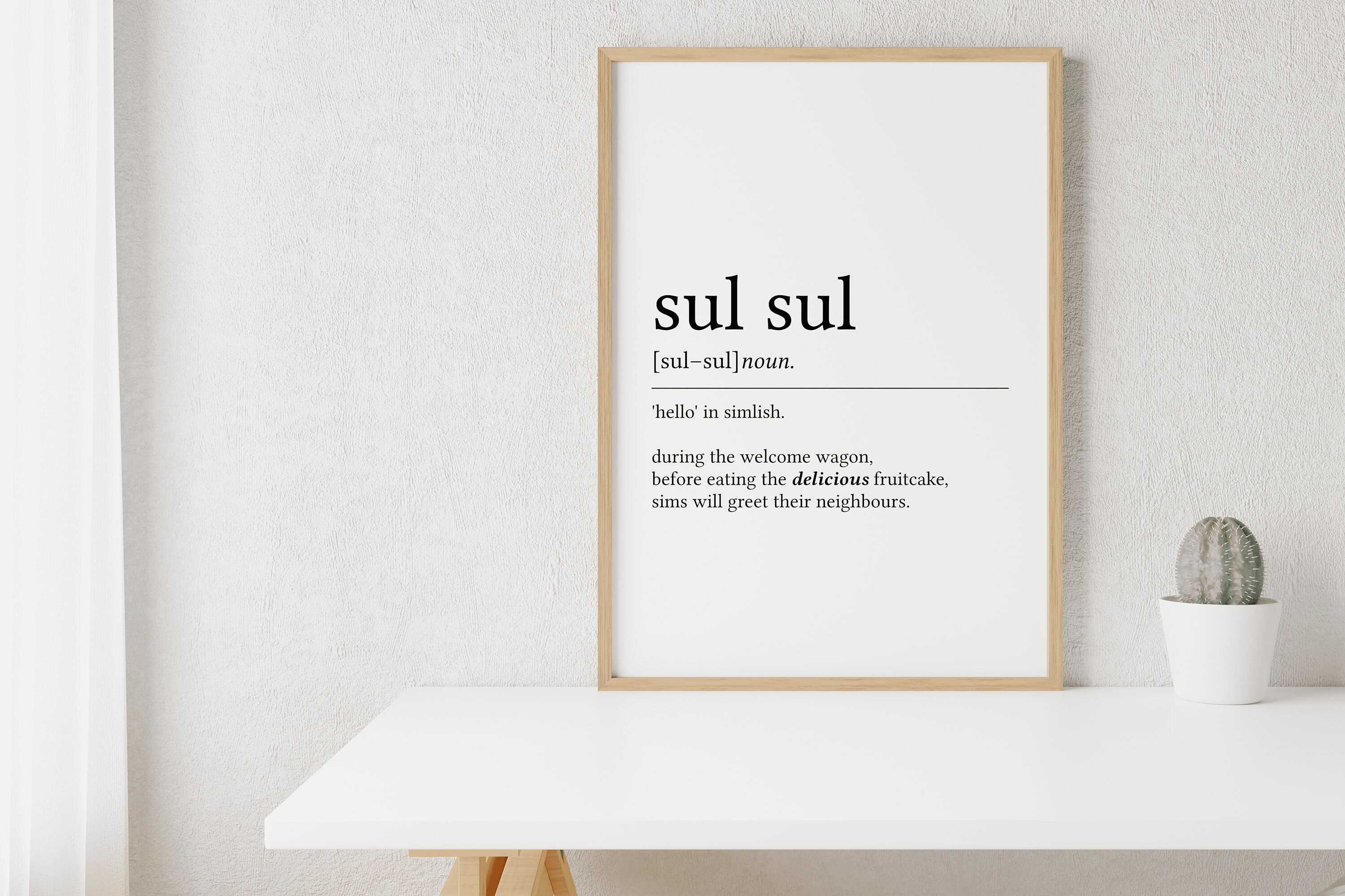Sul Sul Definition Print, the Sims Wall Art Decor, Digital File ...