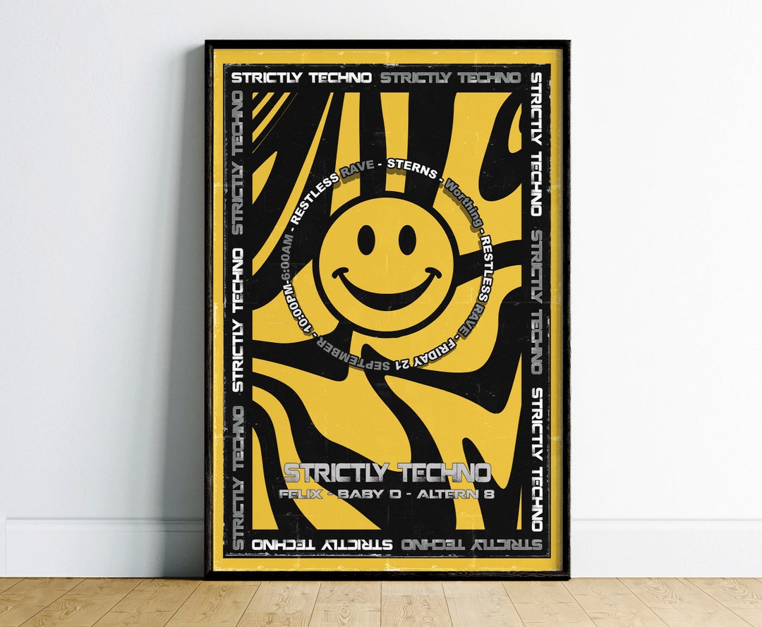 Printable Retro Wall Art Music Poster Apartment Decor, House Music ...
