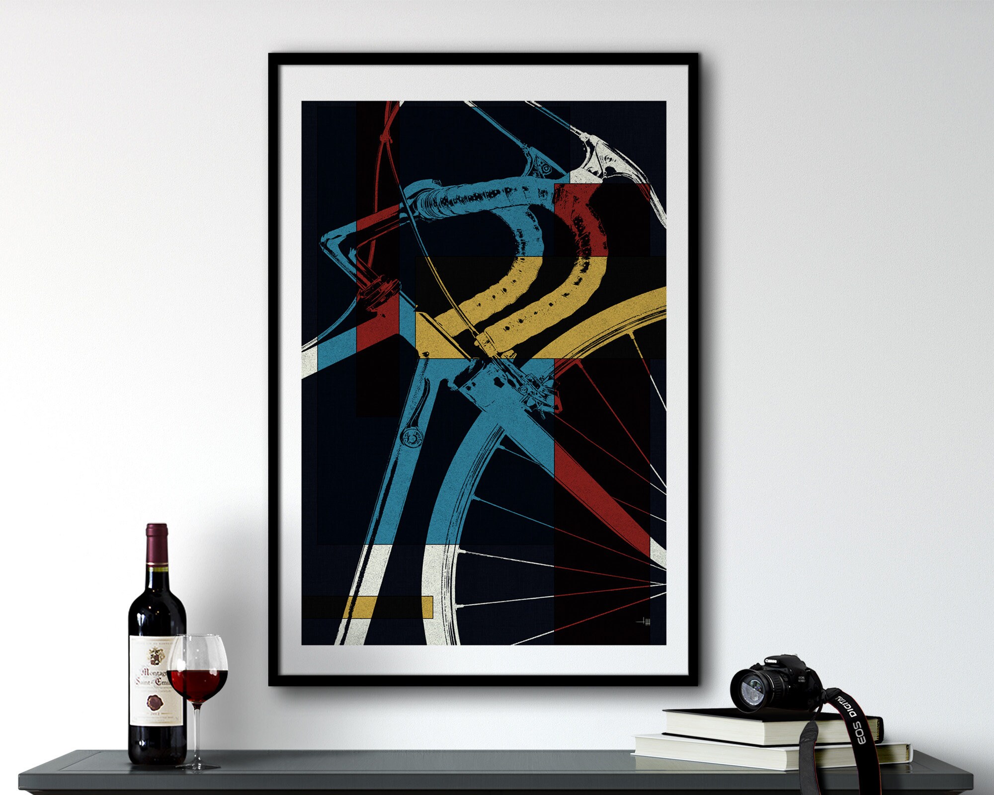 Pop Art Wall Art Cycliste Affiche Appartement Décor, Bike Print Preppy ...