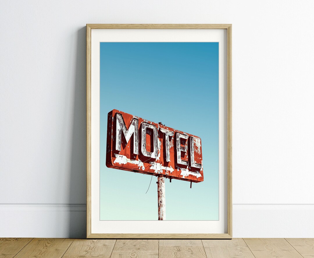 Vintage Motel Sign Download, Retro Wall Art Printable, Rustic Home ...