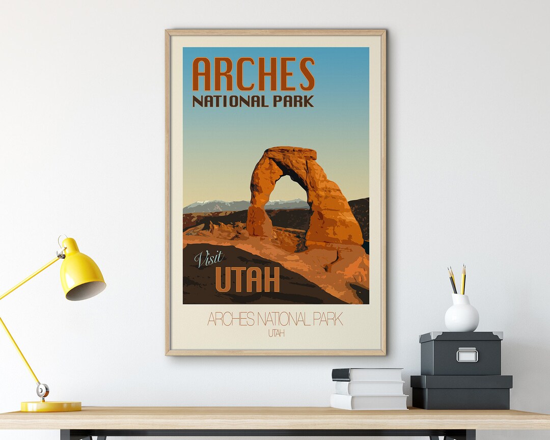 Printable Utah Travel Poster Arches National Park, Utah Travel Download ...