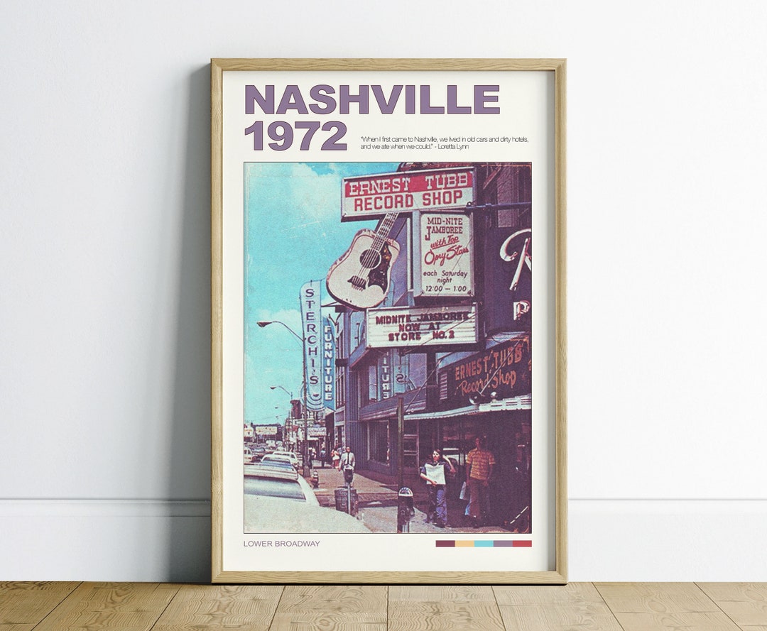 Printable Nashville Retro Wall Art Apartment Decor, Nashville Wall Art ...