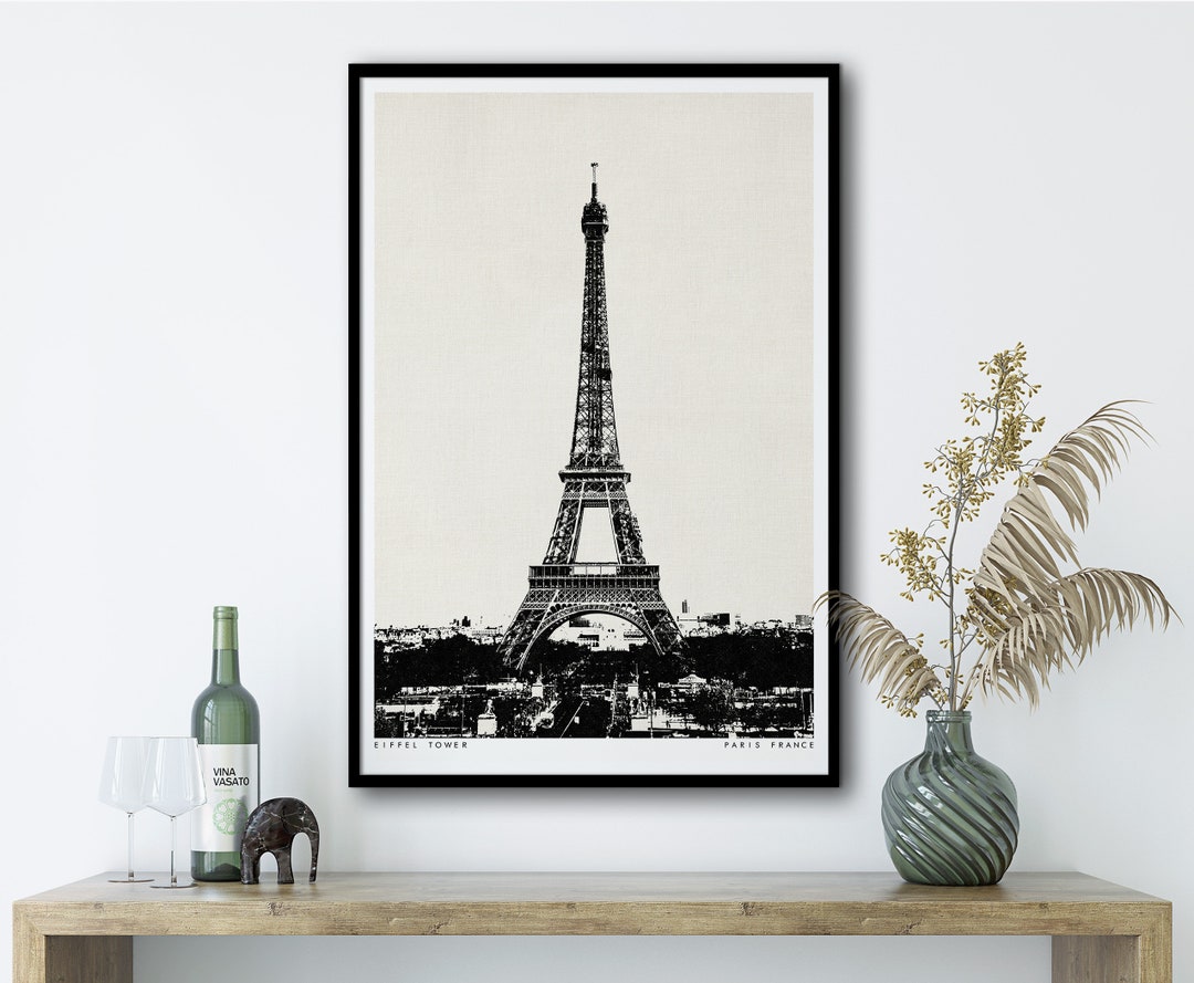 Paris Wall Art Printable Paris France Poster Black and White - Etsy