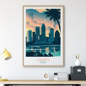 Printable Travel Poster Florida, Digital Download Travel Art, Tampa ...