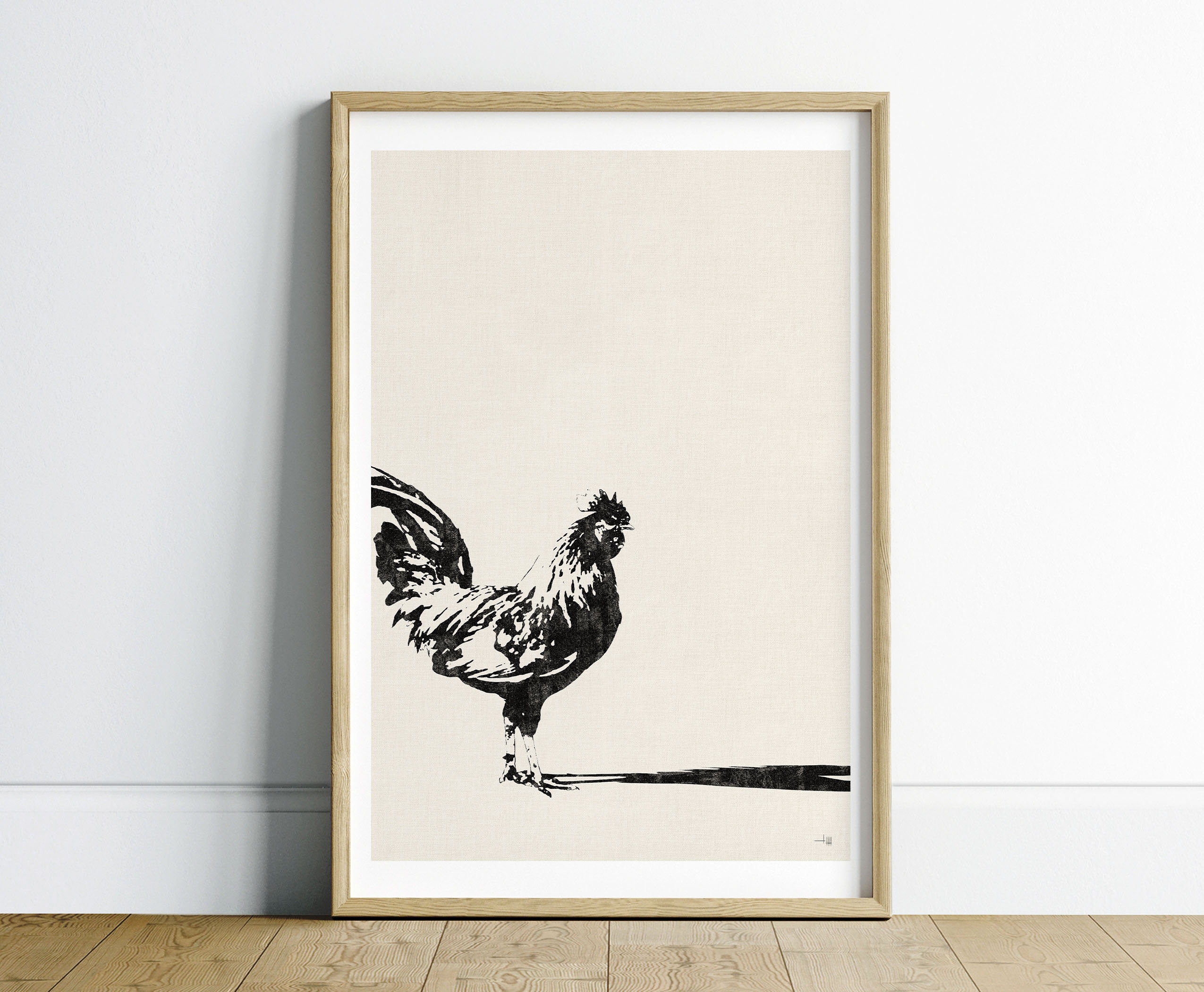Retro Printable Wall Art Rooster Decor, Barnyard Chicken Art Print ...