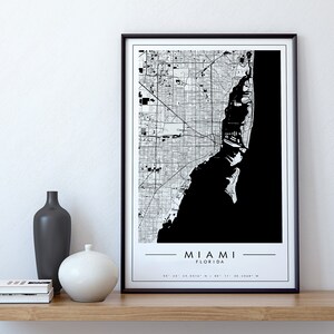 Miami Map Print Digital Download, Miami Florida Printable Poster Wall ...