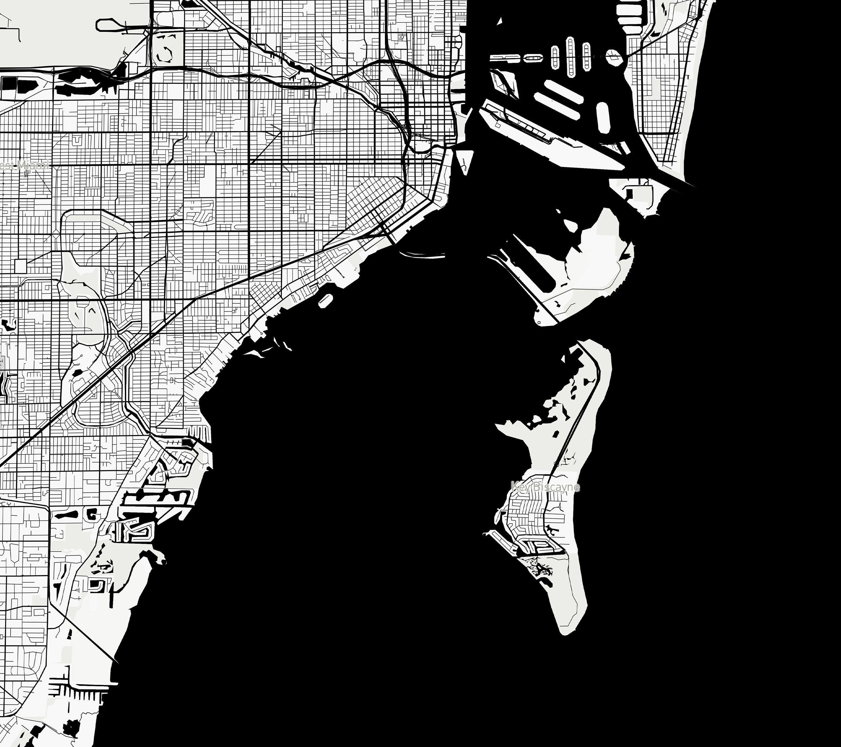 Miami Map Print Digital Download, Miami Florida Printable Poster Wall ...