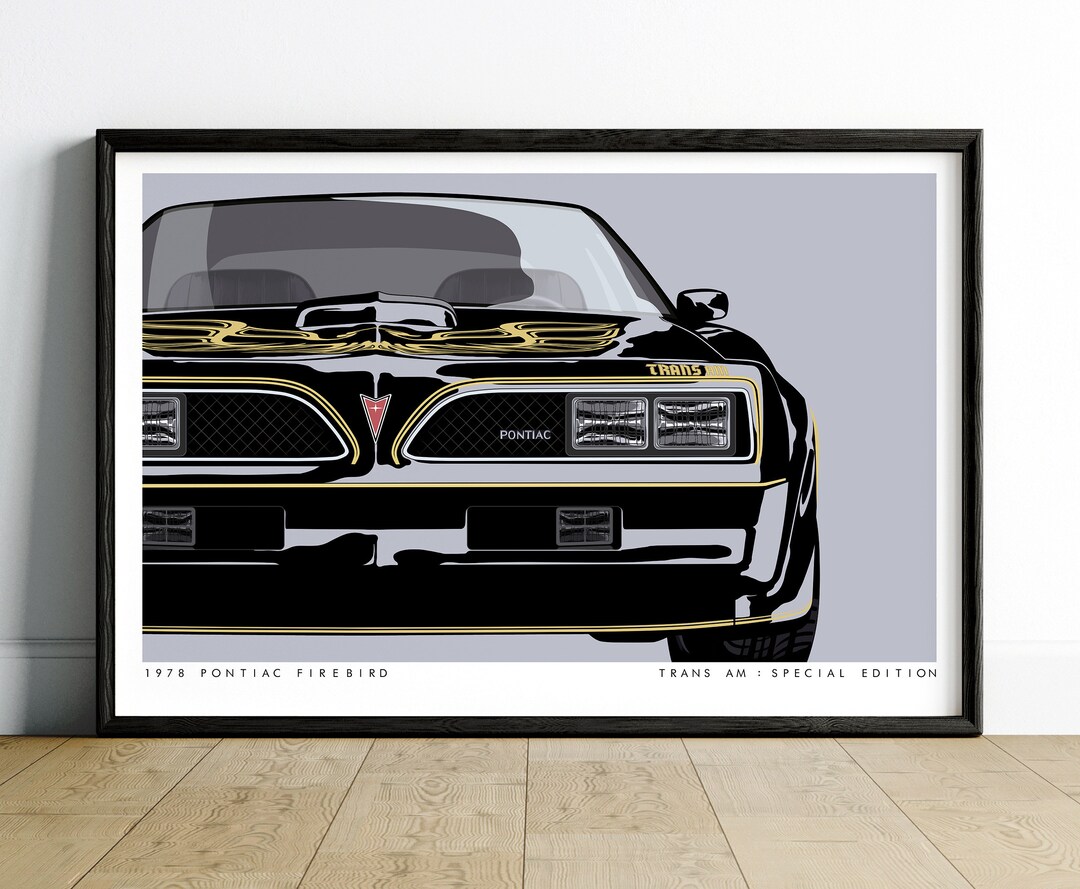 Classic Car Wall Art Print, American Sports Car Poster, Pontiac Trans ...