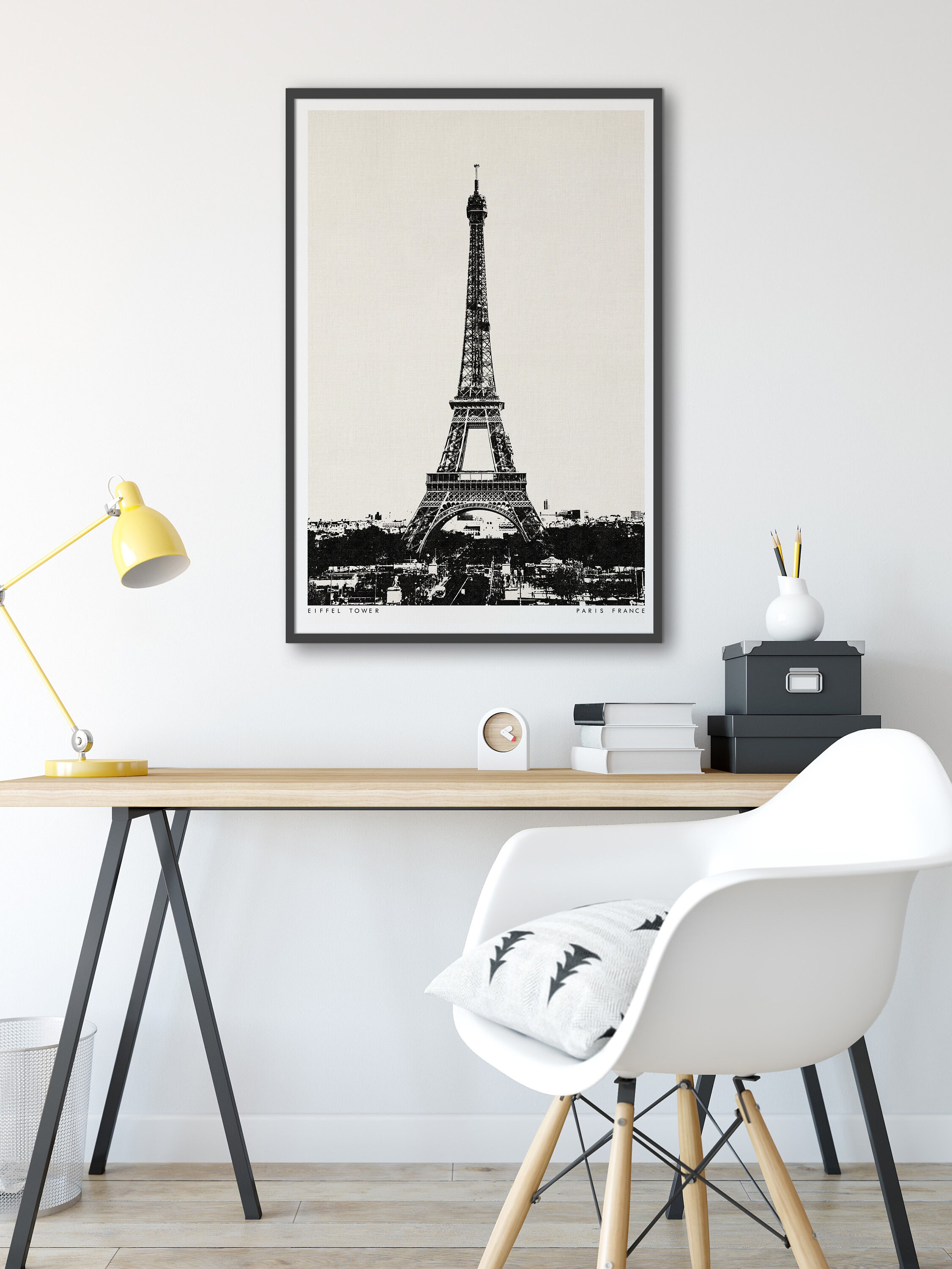 Paris Wall Art Printable Paris France Poster Black and White - Etsy
