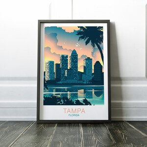 Printable Travel Poster Florida, Digital Download Travel Art, Tampa ...