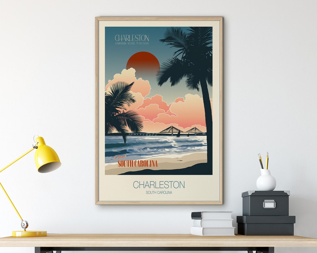 Printable South Carolina Travel Poster Charleston Wall Art, Charleston ...
