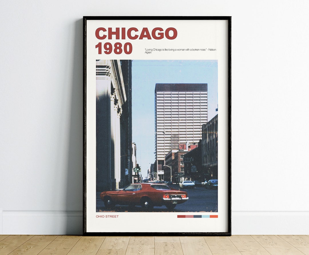 Chicago Wall Art Printable, Chicago Digital Download, Cityscape Wall ...