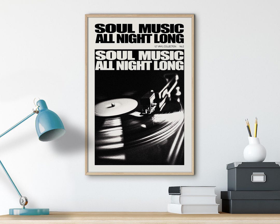 Retro Wall Art Music Poster Soul Music Apartment Decor, Album Cover ...
