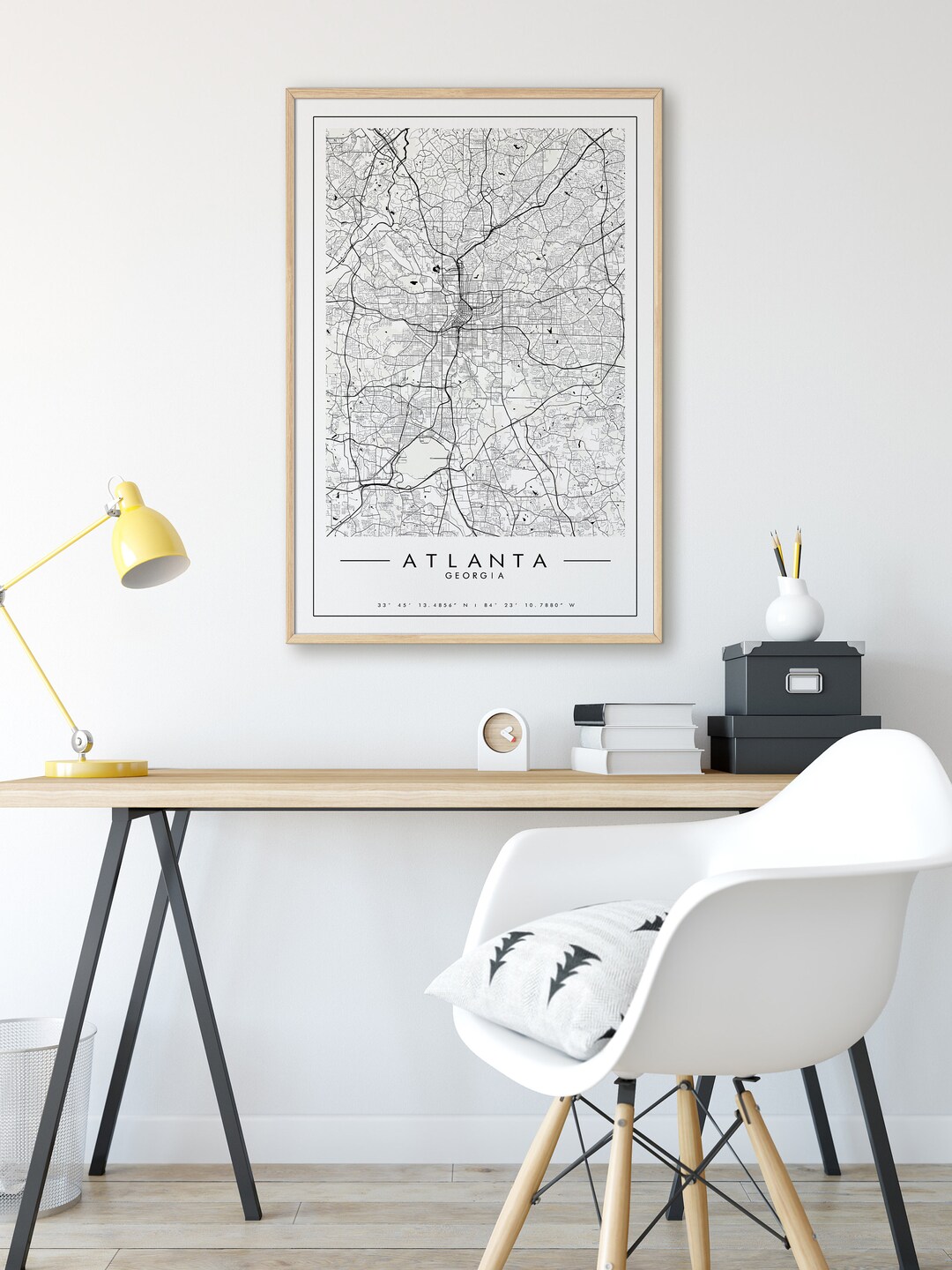 Printable City Map Atlanta Wall Art Minimalist City Map Wall Art Poster ...