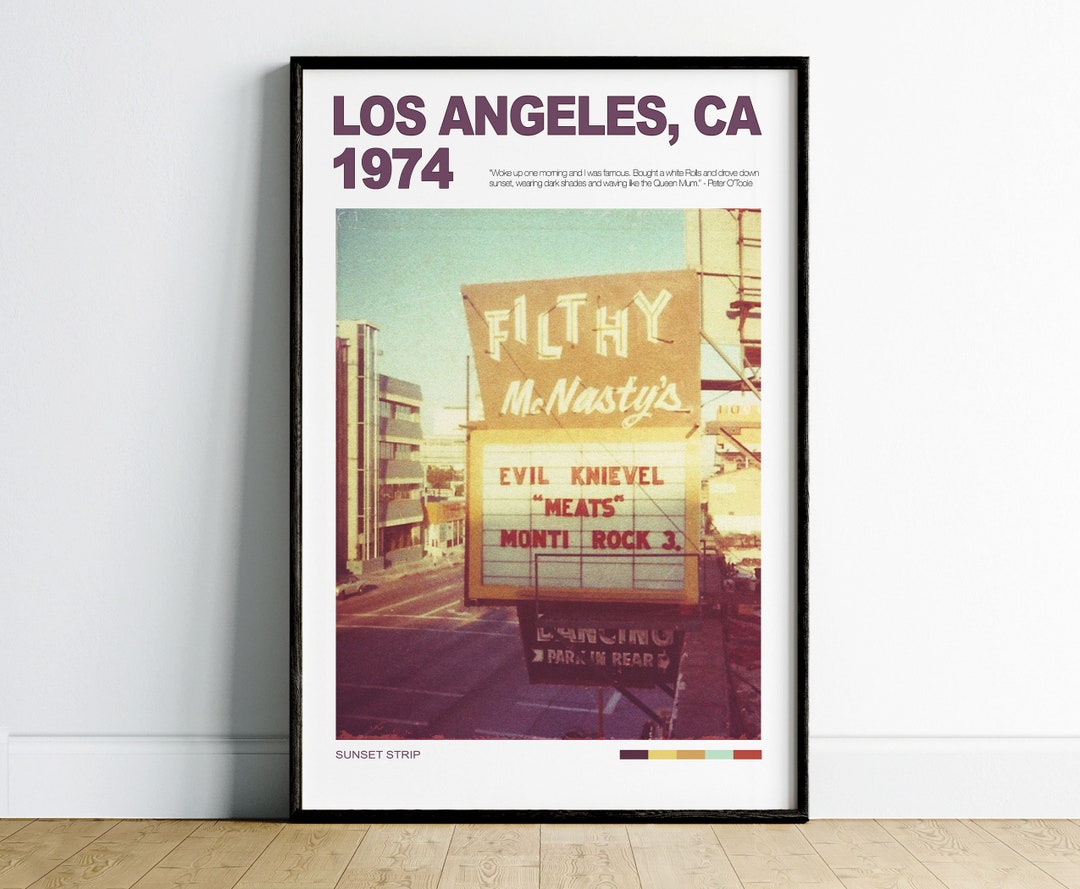 Los Angeles Wall Art Sunset Strip Poster Retro Wall Art - Etsy UK
