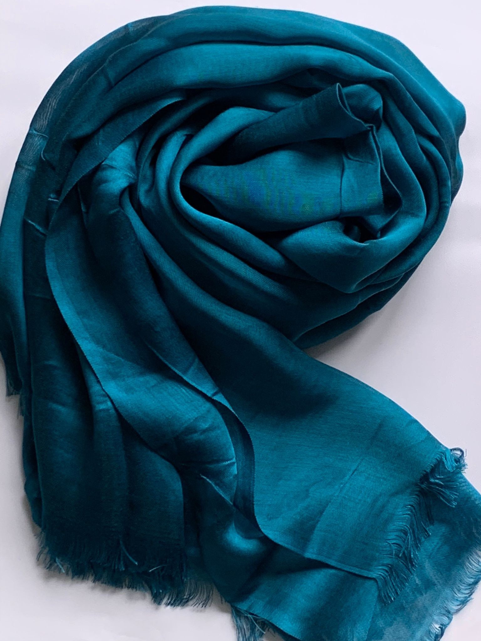 Beautiful Teal Blue Silk Scarf Shawl Wrap for Weddings Bridal - Etsy UK
