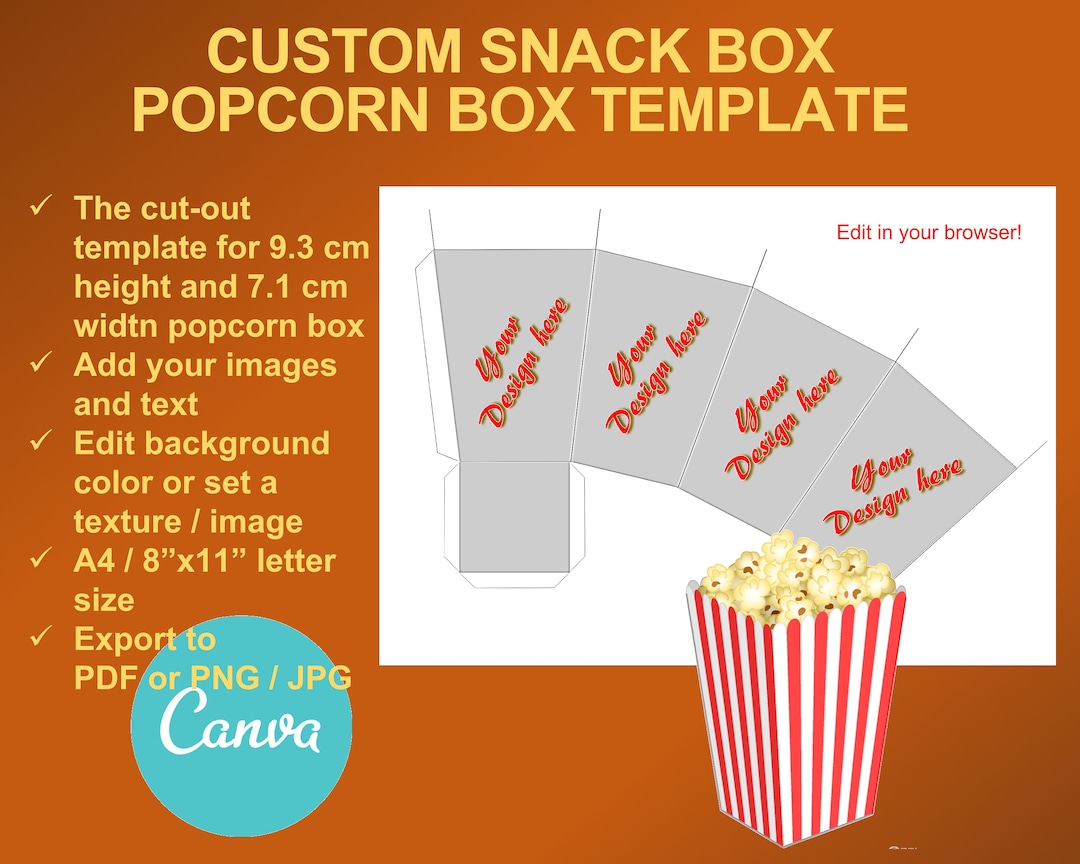 Printable Popcorn Bag Template