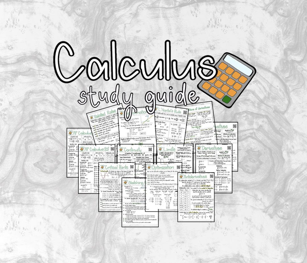 Calculus Study Guide: High School AP Calc & College Math Outline ...