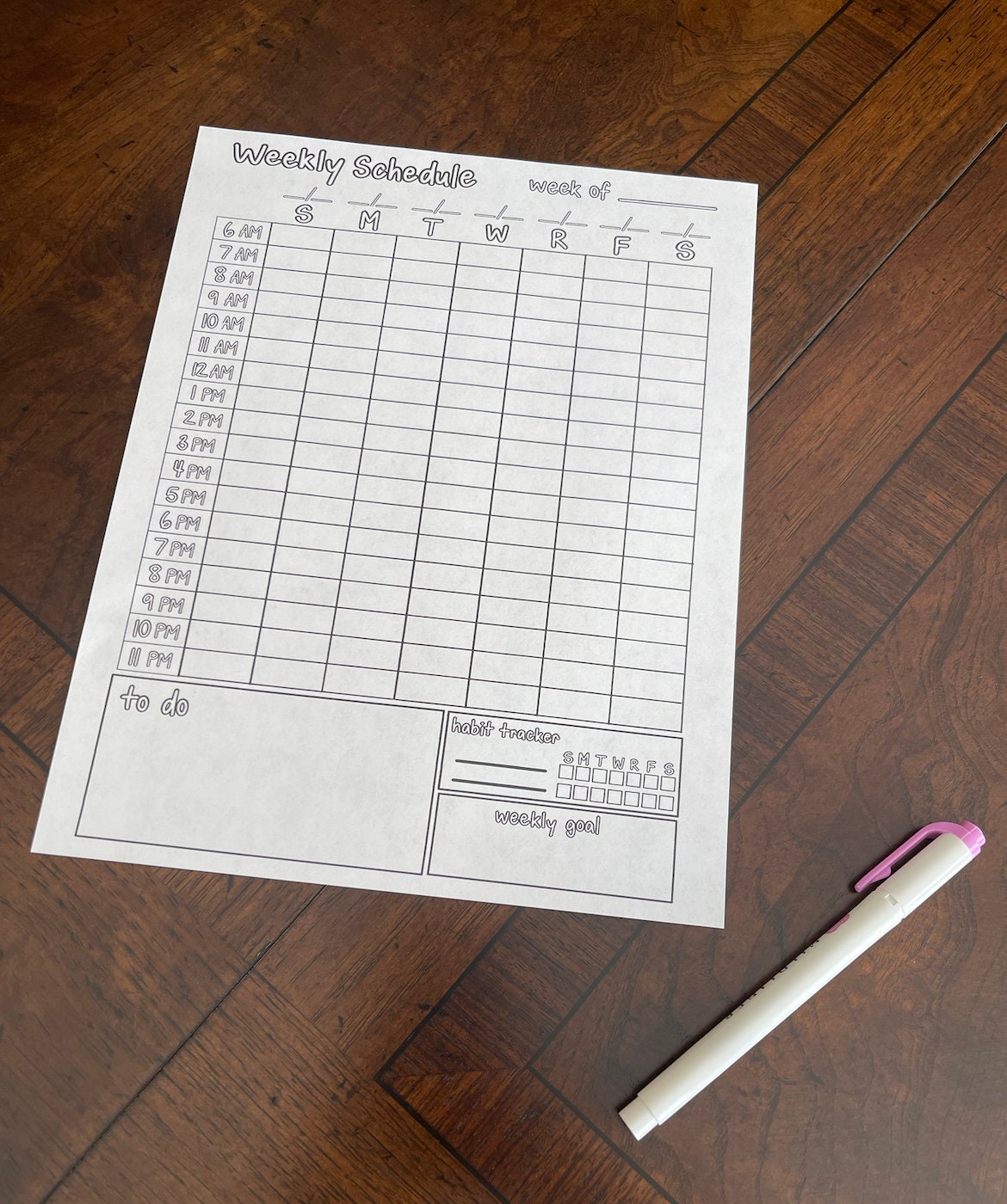 Digital PDF Weekly Planner | Time Blocking Template | Habit Tracker ...