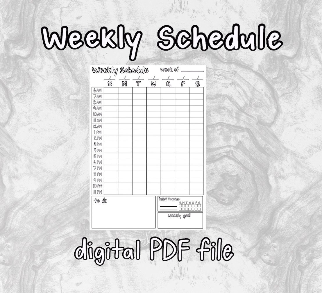 Digital PDF Weekly Planner | Time Blocking Template | Habit Tracker ...