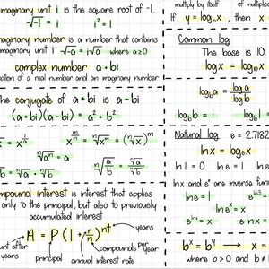 Algebra 2 High School Study Guide: 10-page Math Outline (digital File ...