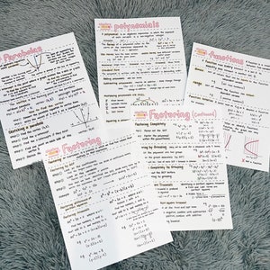 Algebra 1 Study Guide Outline: 25 Pages of Notes for 8th Grade & High ...