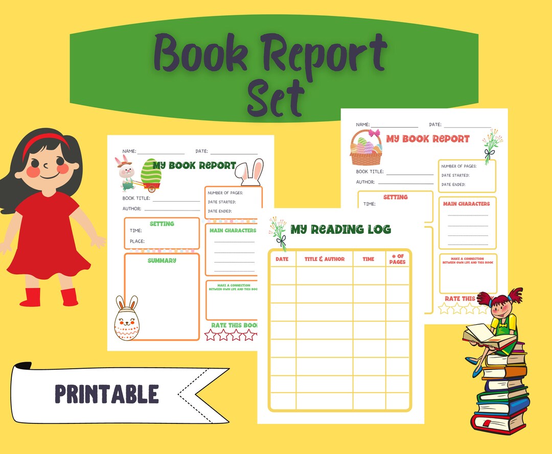 Easter Book Report, Printable Reading Log, Homeschool Reading, Kids ...